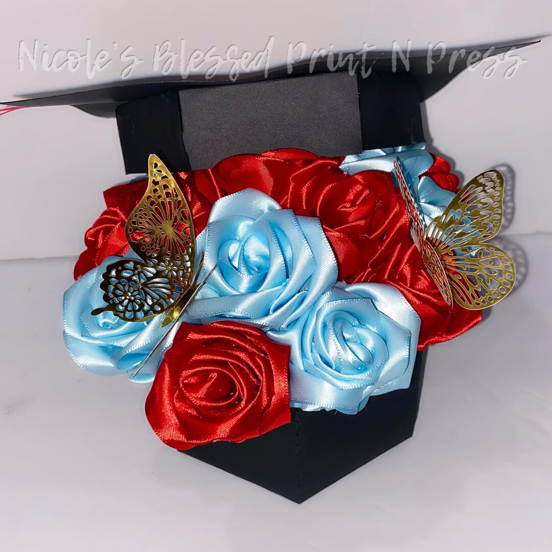 Infinity Rose Graduation Cap Gift, Grad Rose Centerpiece, Custom ...