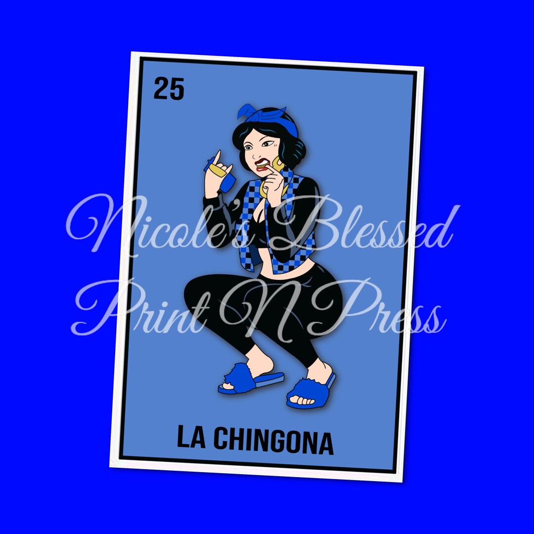 La Chingona Blue Loteria Card SVG, PNG, Digital File - Etsy