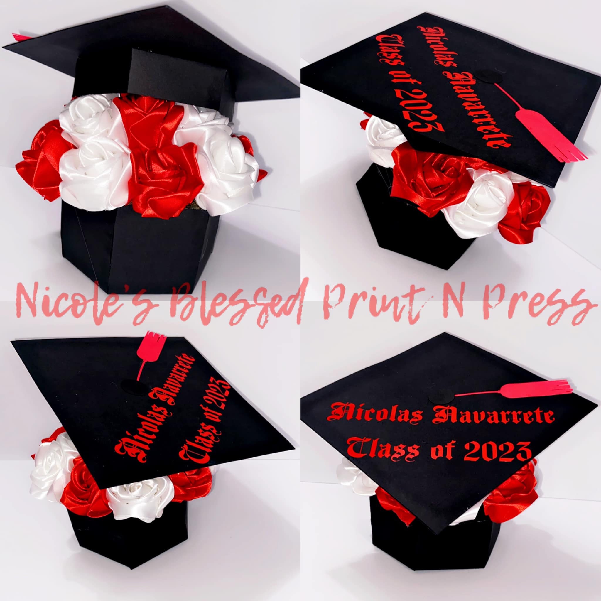 Infinity Rose Graduation Cap Gift, Grad Rose Centerpiece, Custom ...