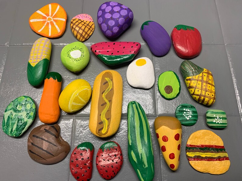 Play Food Painted Rocks - Etsy