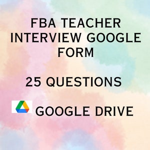 FBA Teacher Interview Google Form, Functional Behavior Assessment ...