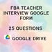 FBA Teacher Interview Google Form, Functional Behavior Assessment ...