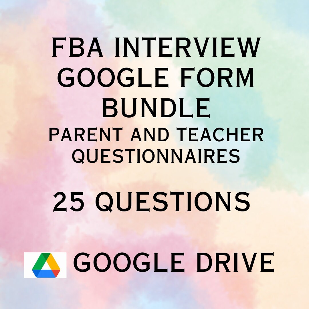 FBA Interview Google Form Bundle, FBA Parent Interview, FBA Teacher ...