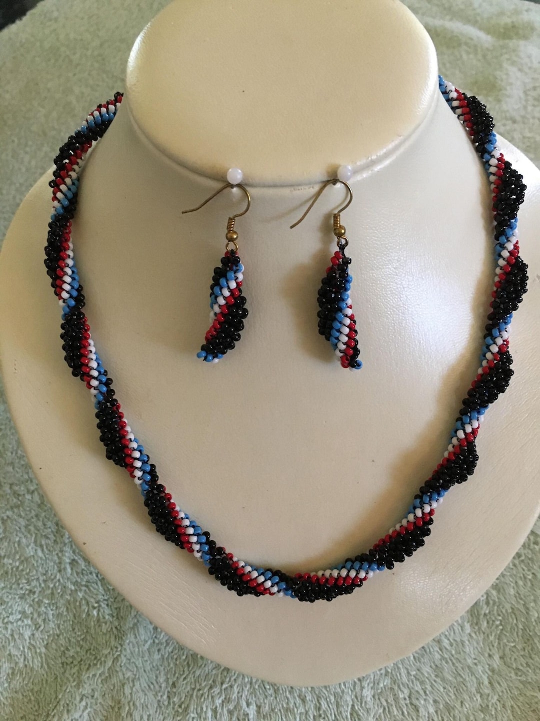 Aussie Twist Kumihimo Rope Necklace and Earrings Set - Etsy