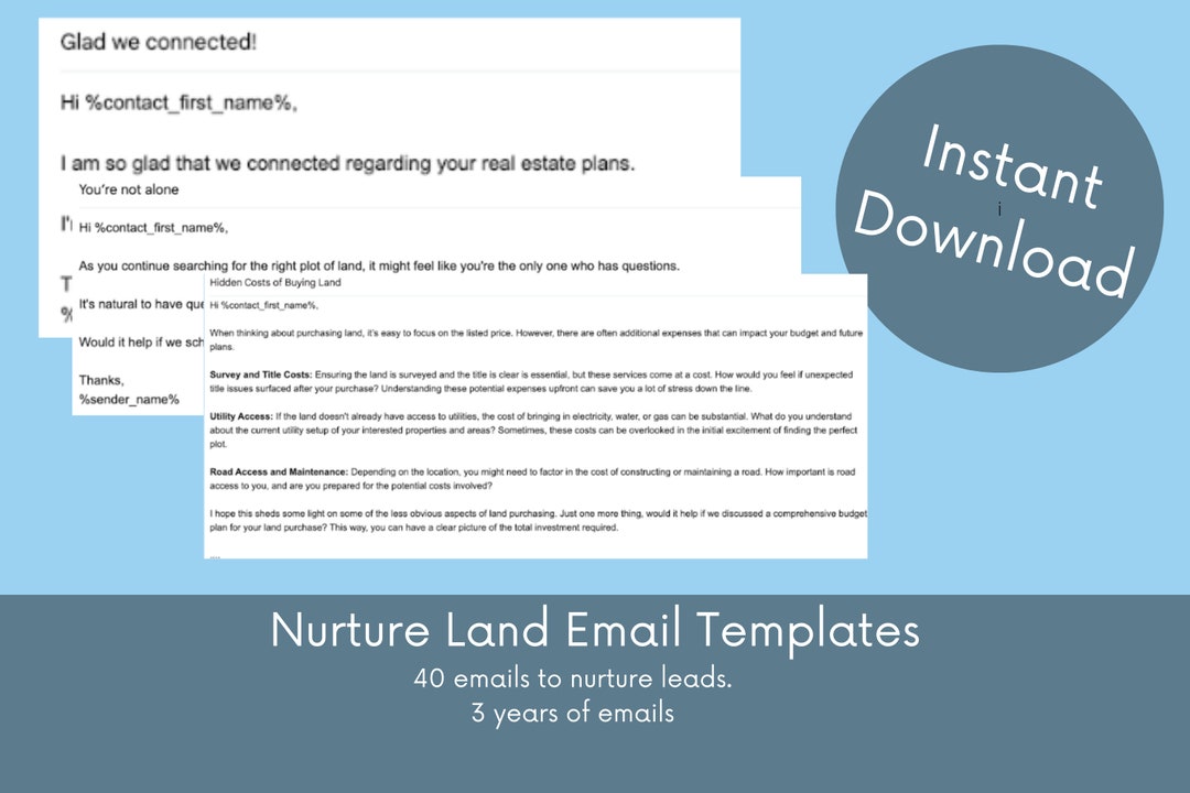 Real Estate Agent Email Drip Templates, Land Buyer Nurturing (digital ...
