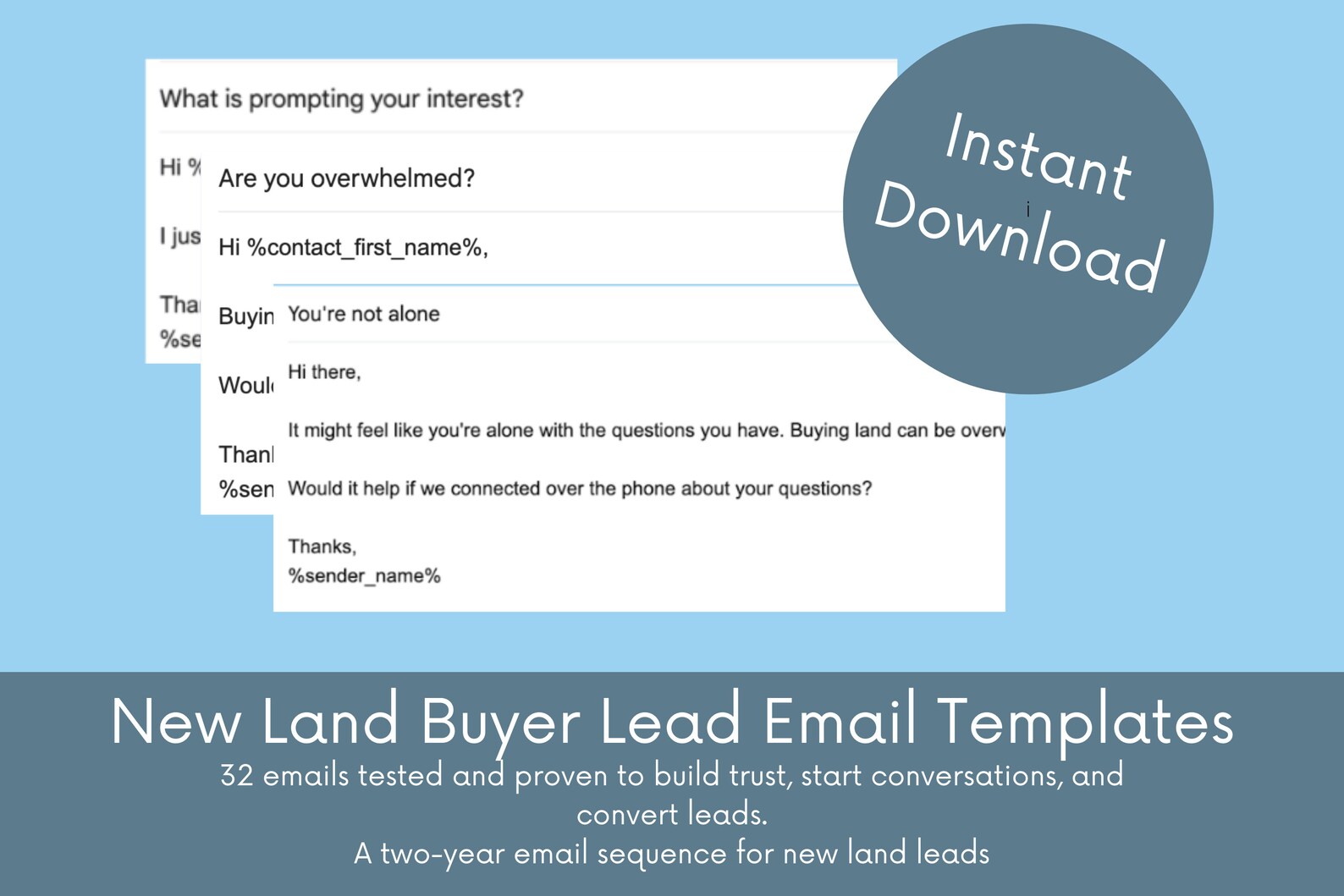 Real Estate Email Drip Templates, Land Buyer Leads (digital Download ...