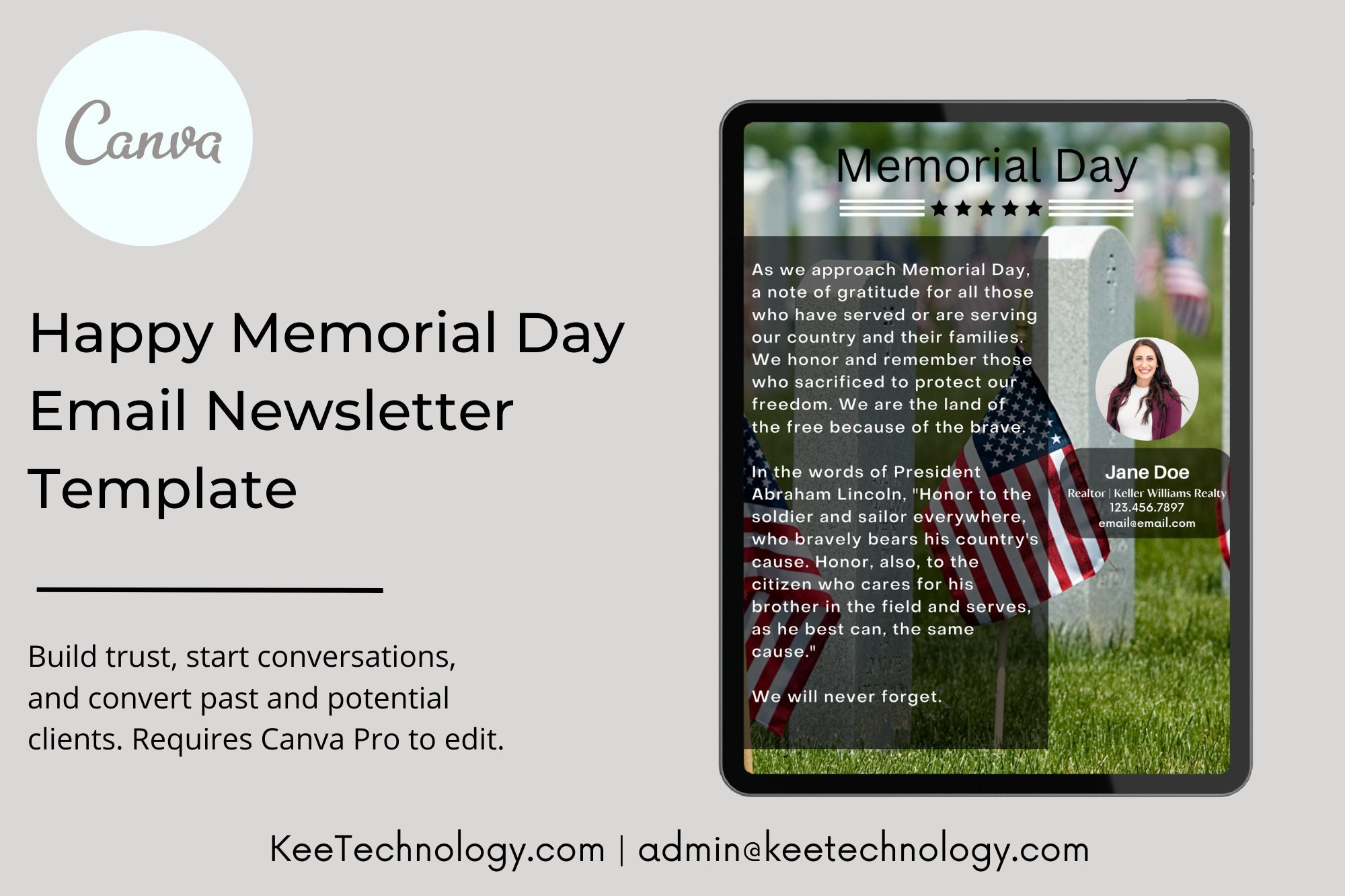 Happy Memorial Day Real Estate Email Newsletter Template | Edit in ...
