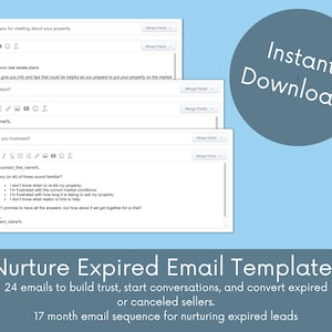 NURTURE EXPIRED Email Drip Templates for Real Estate Agents, 24 Digital ...