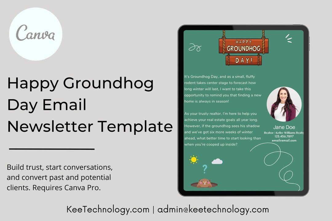 Happy Groundhog Day Real Estate Email Newsletter Template | Edit in ...