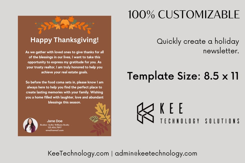 Happy Thanksgiving Real Estate Email Newsletter Template | Edit in ...