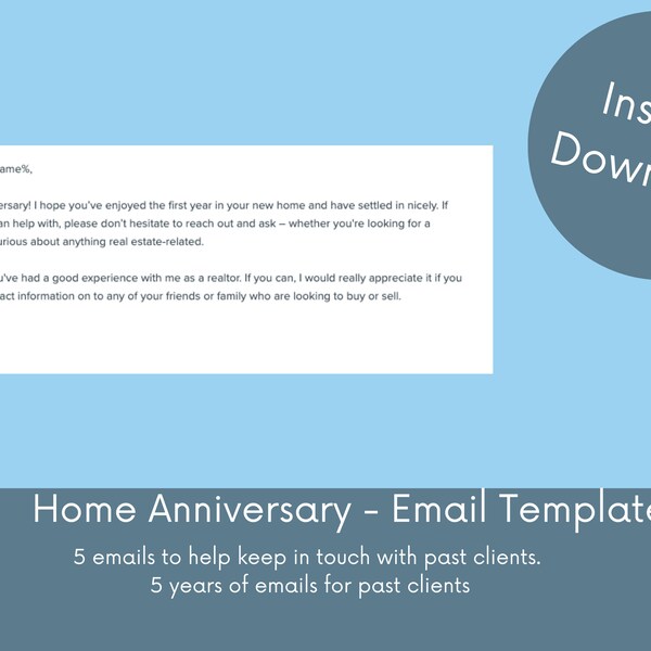 Home Anniversary Email - Etsy