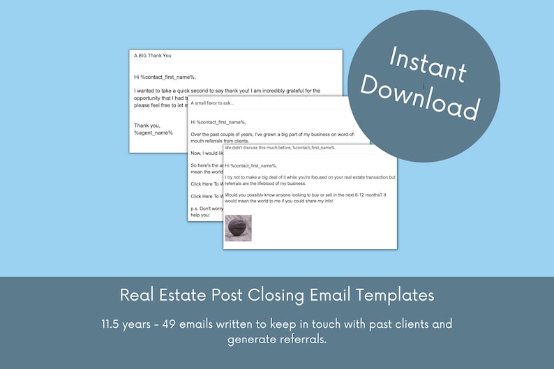 PAST CLIENT Email Drip Templates for Real Estate Agents, 49 Instant ...