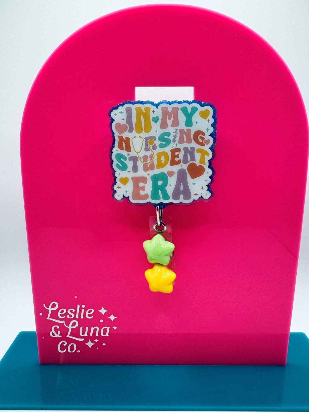 Nursing Student Era Badge Reel, Glitter Badge Reel, Retractable ID ...