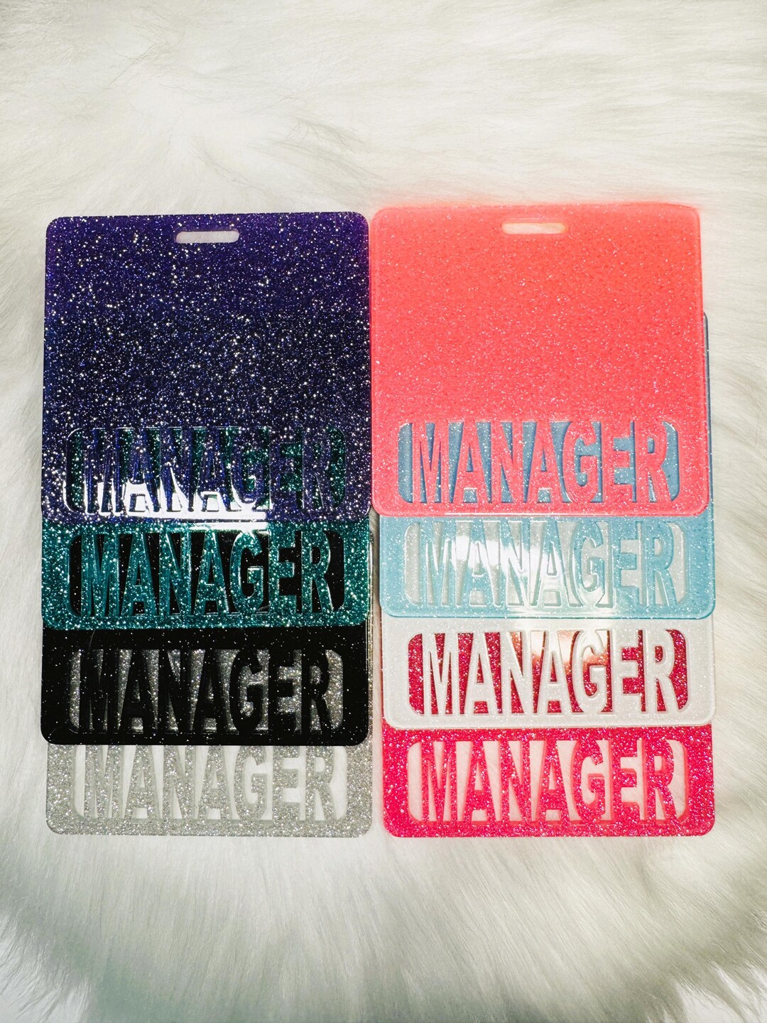 Manager Glitter Badge Buddy, Horizontal Badge Buddy, Office ID Holder ...