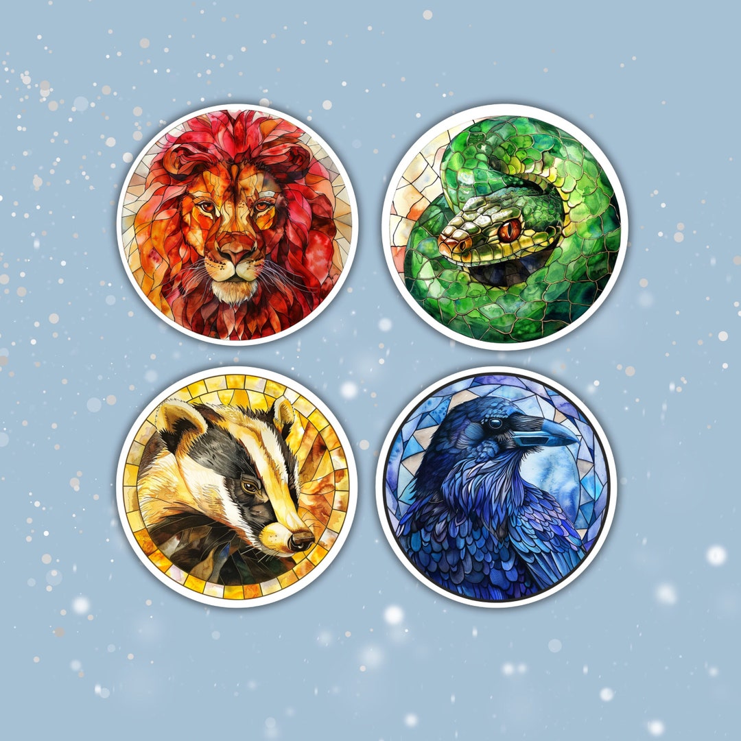 Wizard House Crest Sticker Stained Glass Wizard School Sticker ...