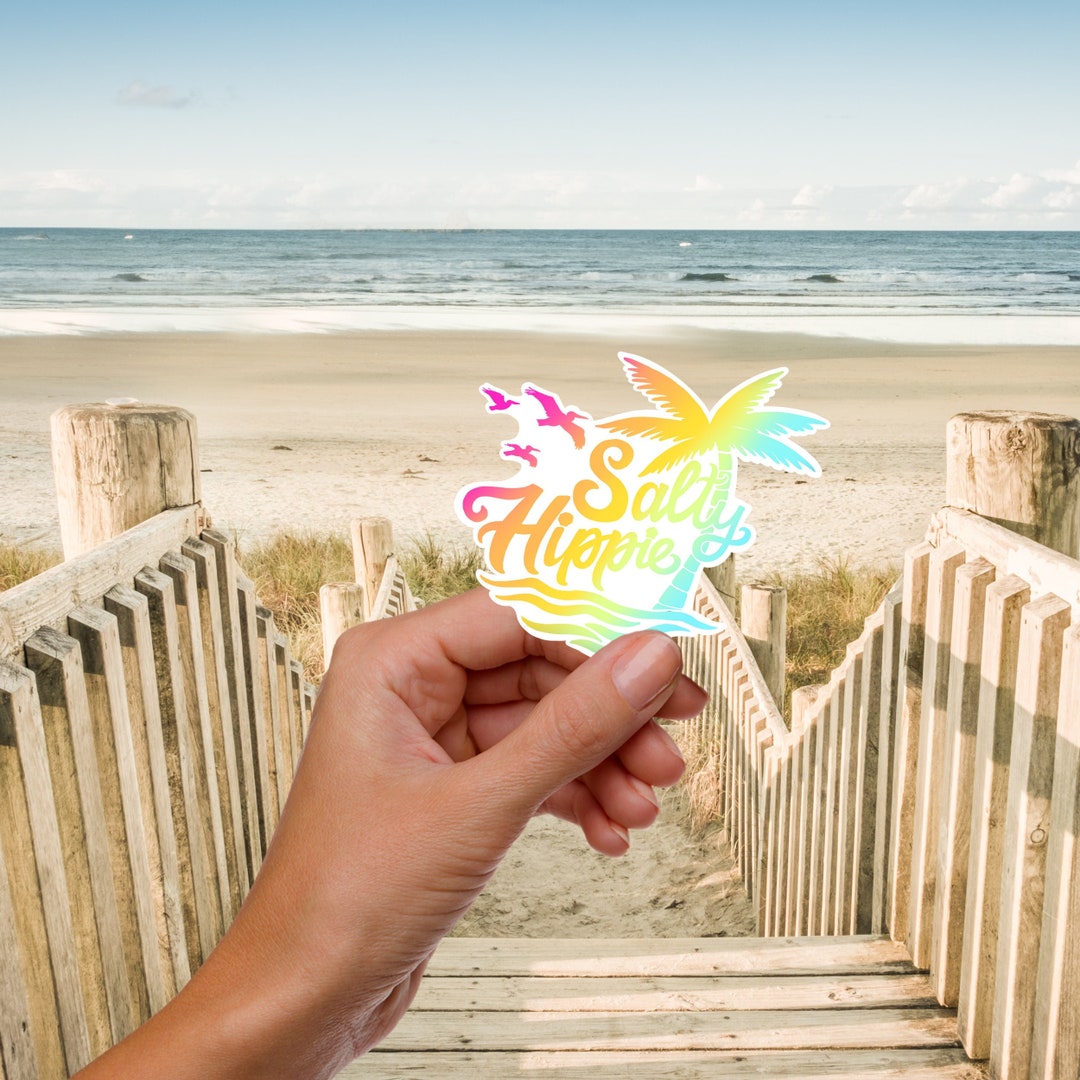 Salty Hippie Tropical Island Life Beach Bum Sticker Laptop Water Bottle ...