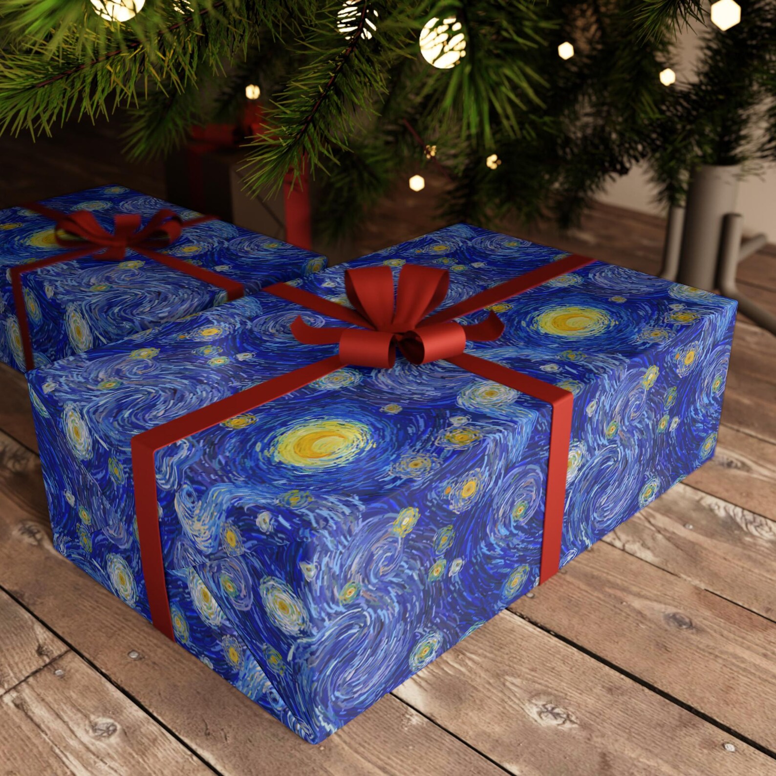 Starry Night by Van Gogh Wrapping Paper, Van Gogh Art Gift Wrap, Starry ...