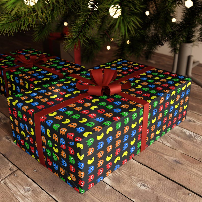 Retro Video Game Wrapping Paper, Retro Arcade Games, Gen X Gift Wrap ...