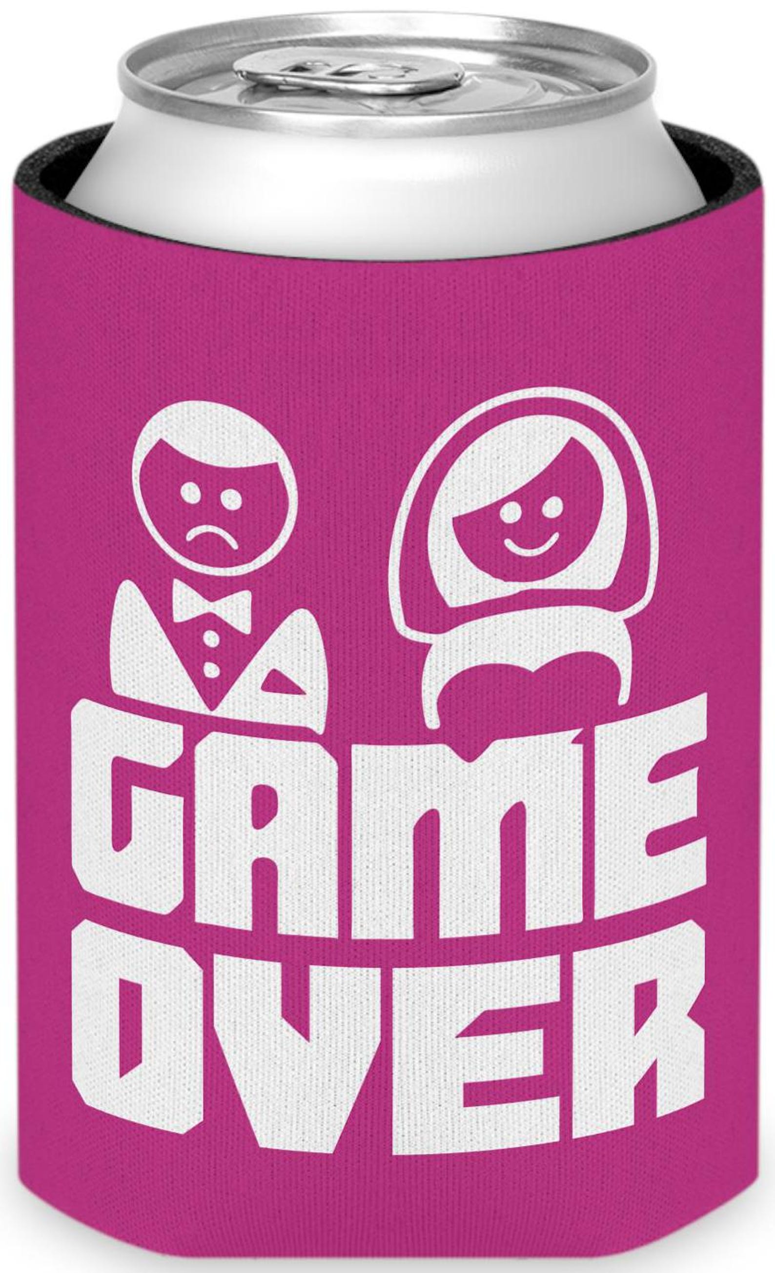 Funny Marriage Game Over Collapsible Can Cooler Beer Soda Keep Drinks ...