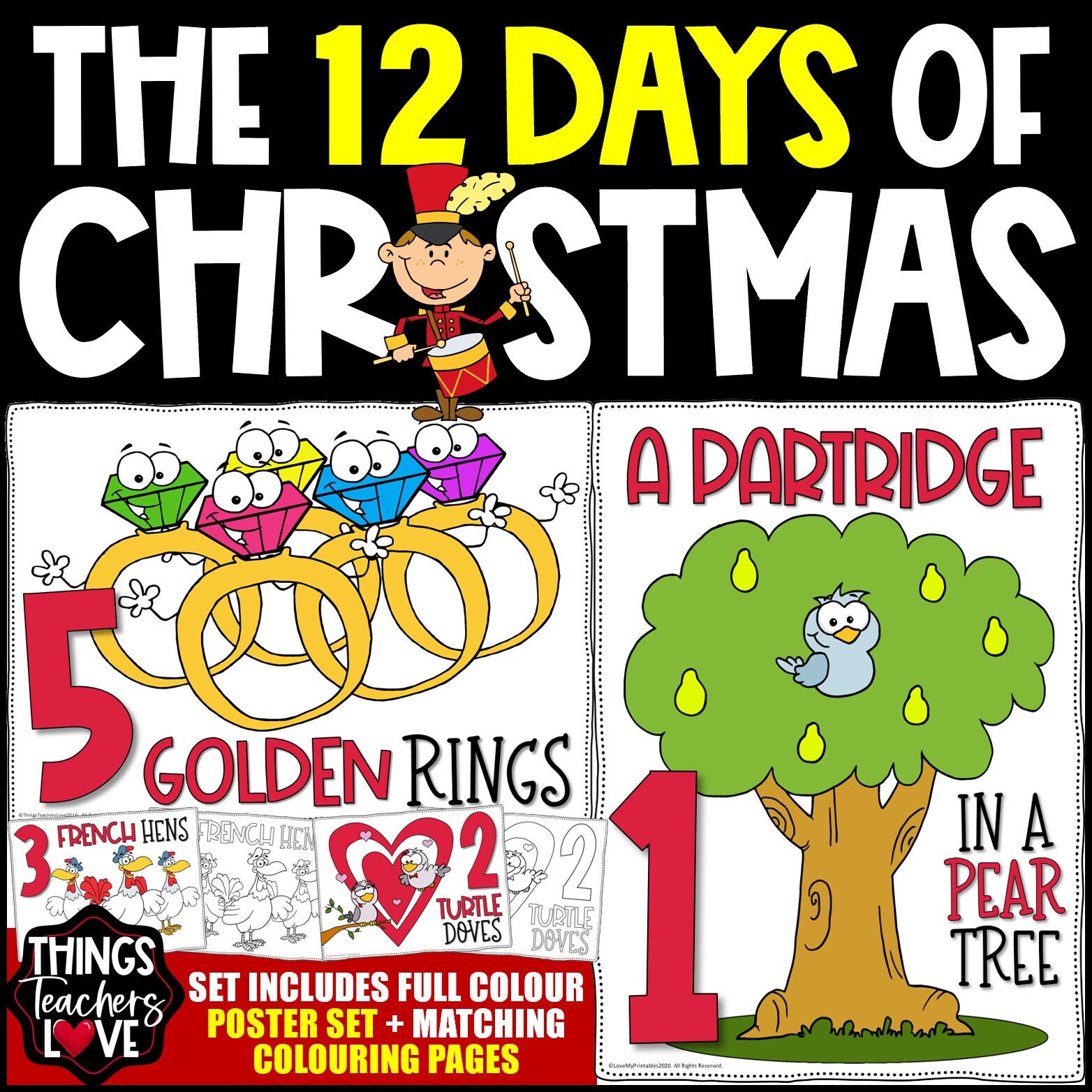 CHRISTMAS FUN the 12 Days of Christmas Christmas Poster - Etsy Australia