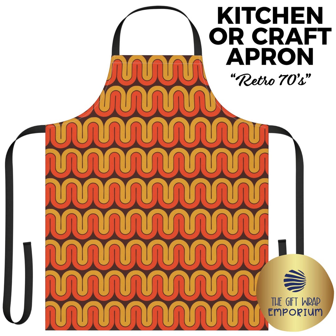 Retro 70s Apron, Groovy Kitchen Apron, Vintage Retro Seventies Apron ...