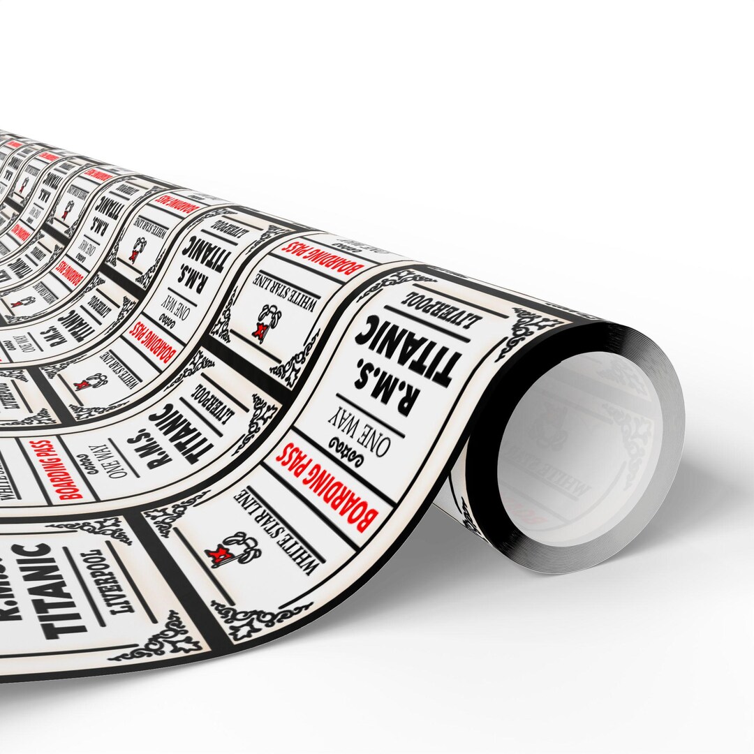 Titanic Wrapping Paper Titanic Gift Wrap Boarding Pass Gift Wrap ...