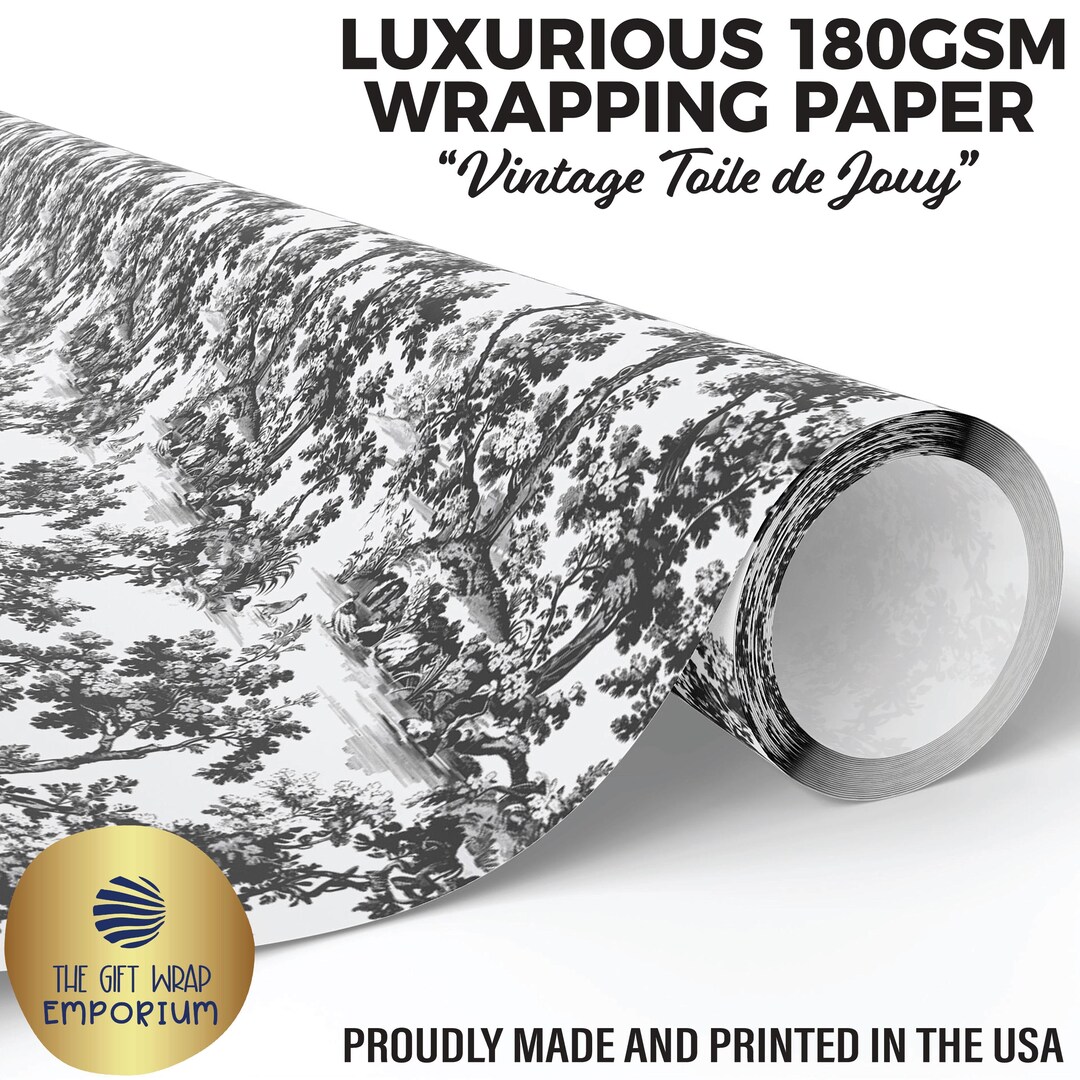 Vintage Toile De Jouy Wrapping Paper, French Country Gift Wrap, Vintage ...