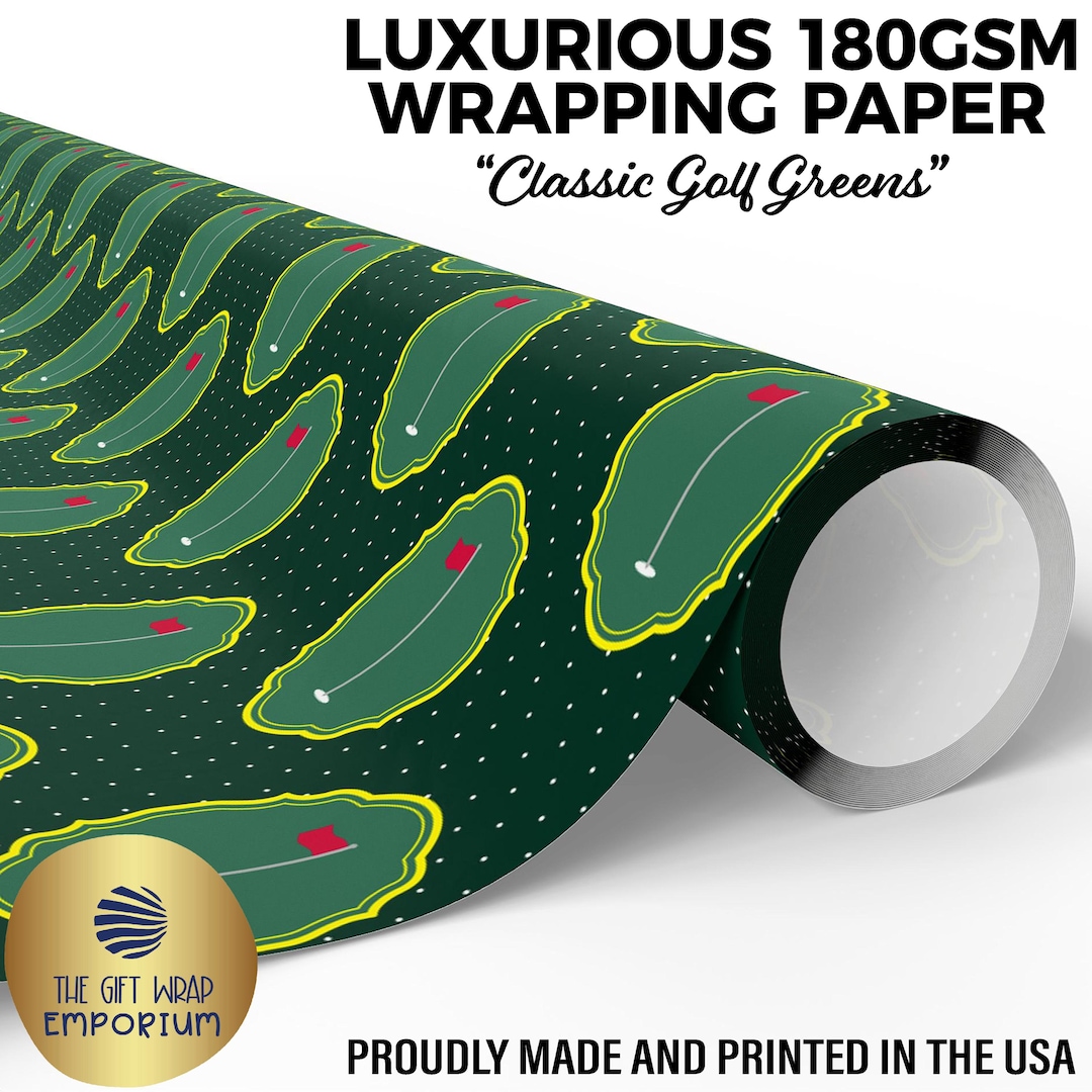 Classic Golf Greens Wrapping Paper, Putting Green Gift Wrap, Classic ...