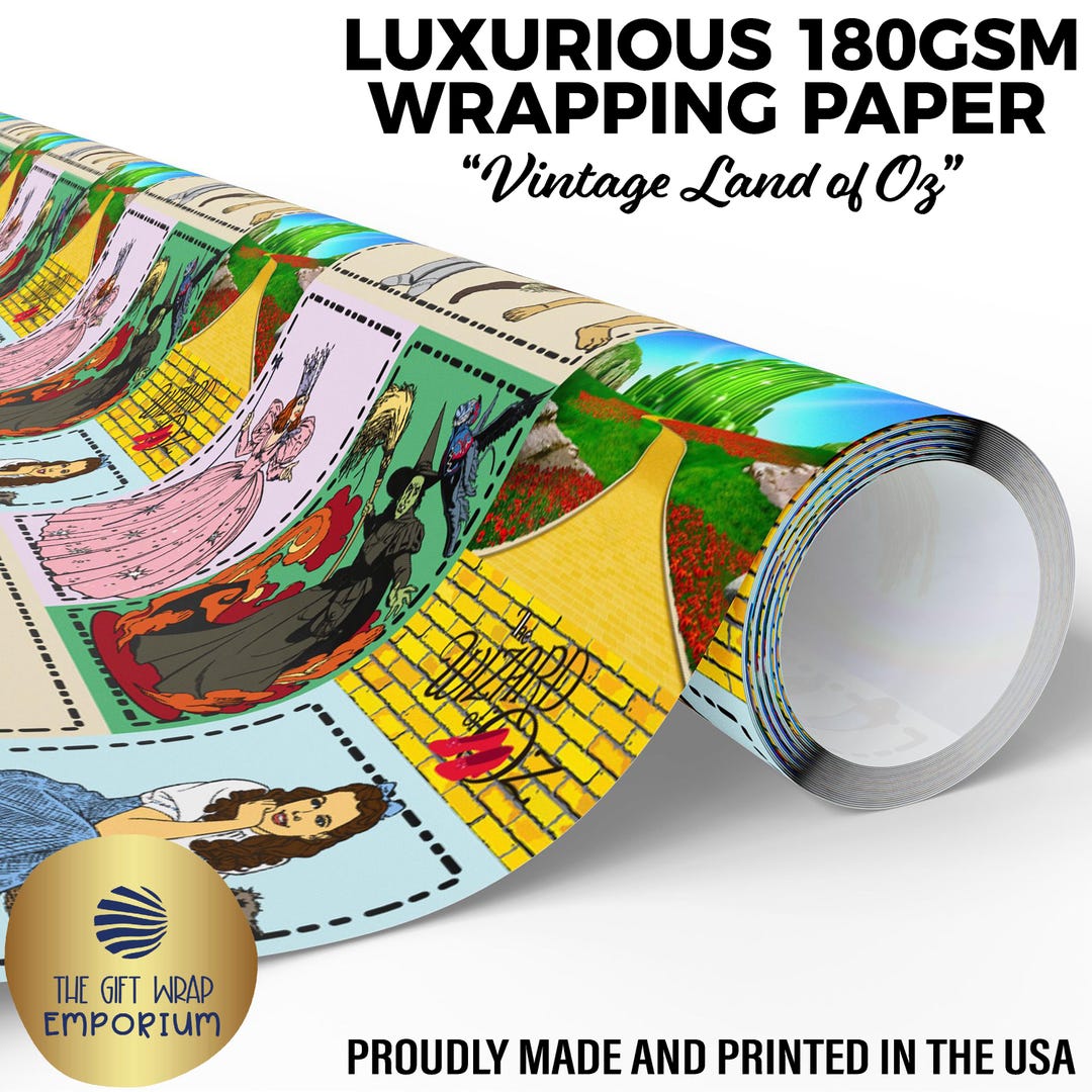 Vintage Land of Oz Wrapping Paper, Classic Storybook Gift Wrap, Retro ...