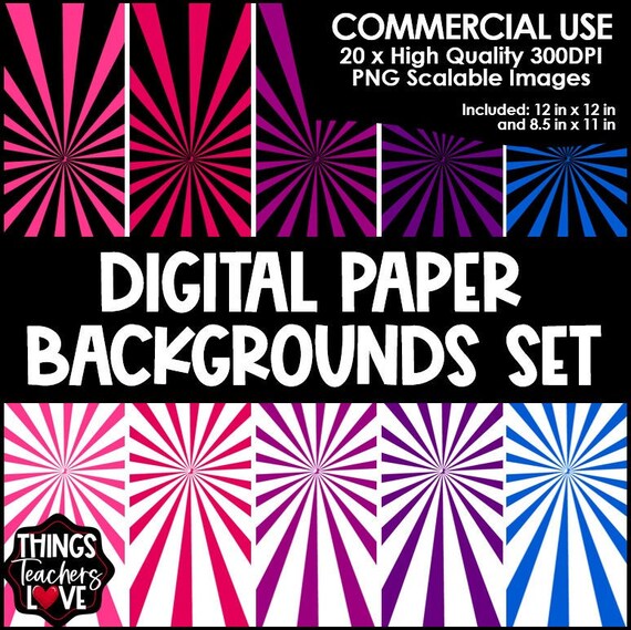 Set of 20 STARBURST Digital Papers Fuchsia Pink Purple - Etsy