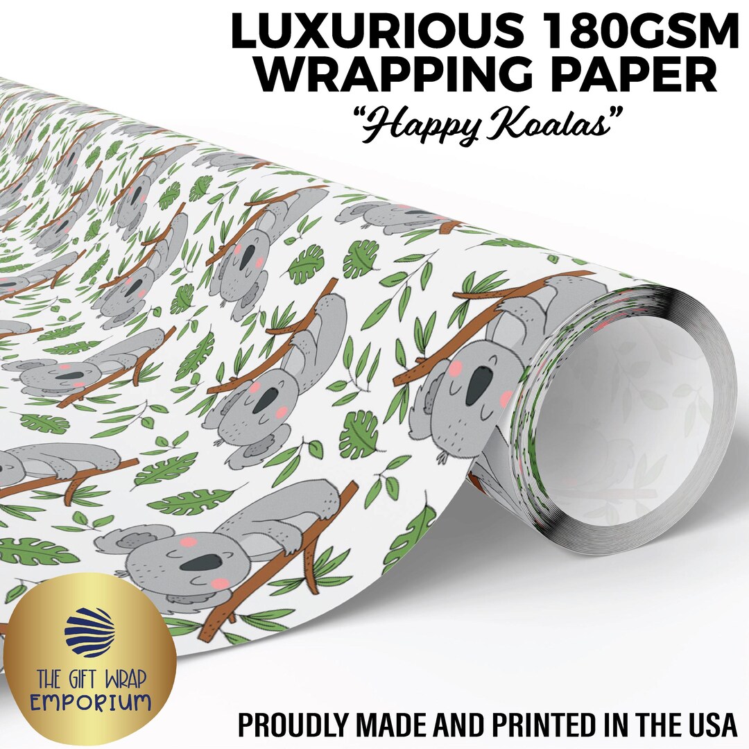 Happy Koalas Wrapping Paper, Australian Native Animal Gift Wrap ...