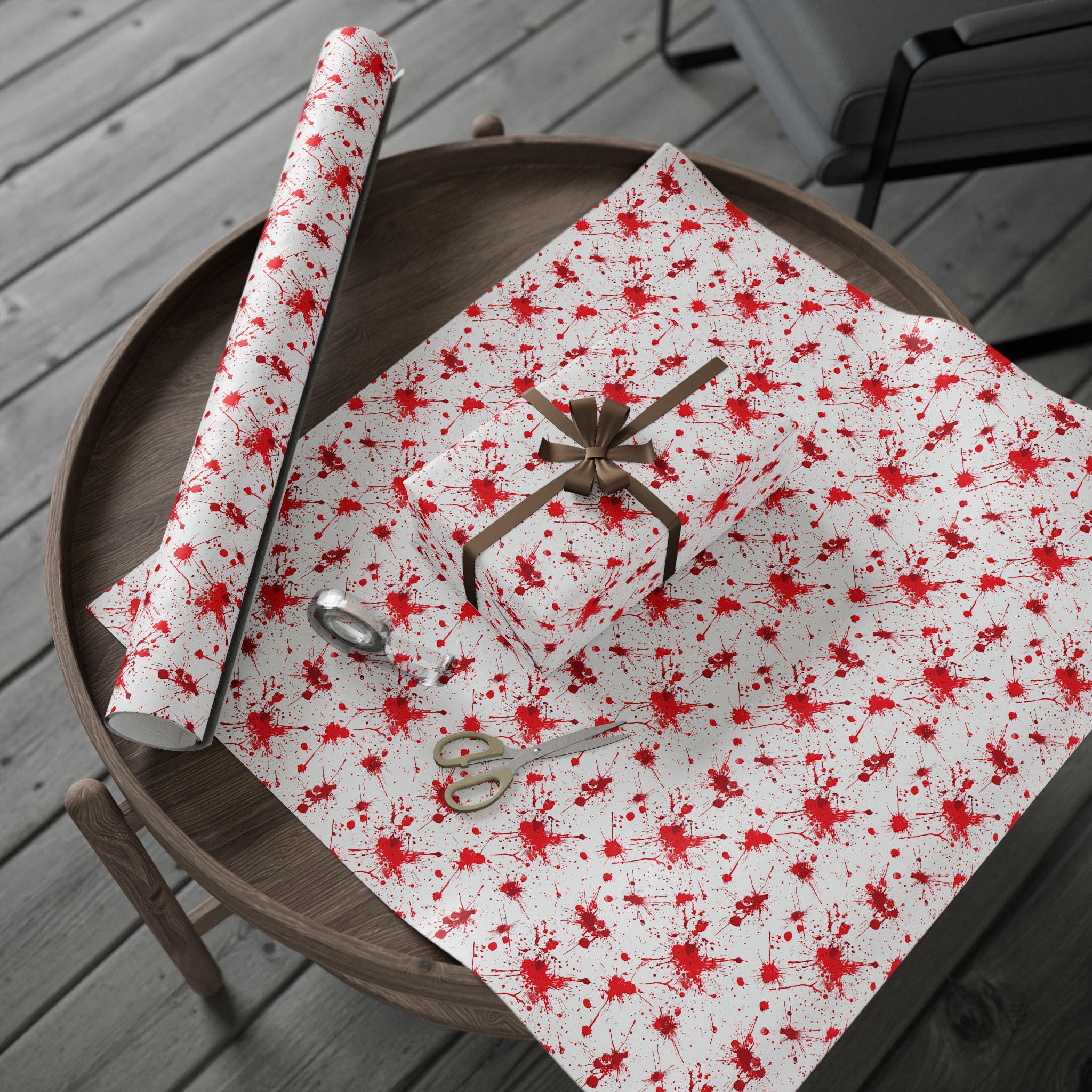 True Crime Wrapping Paper, Blood Splatters Wrapping Paper, Halloween ...