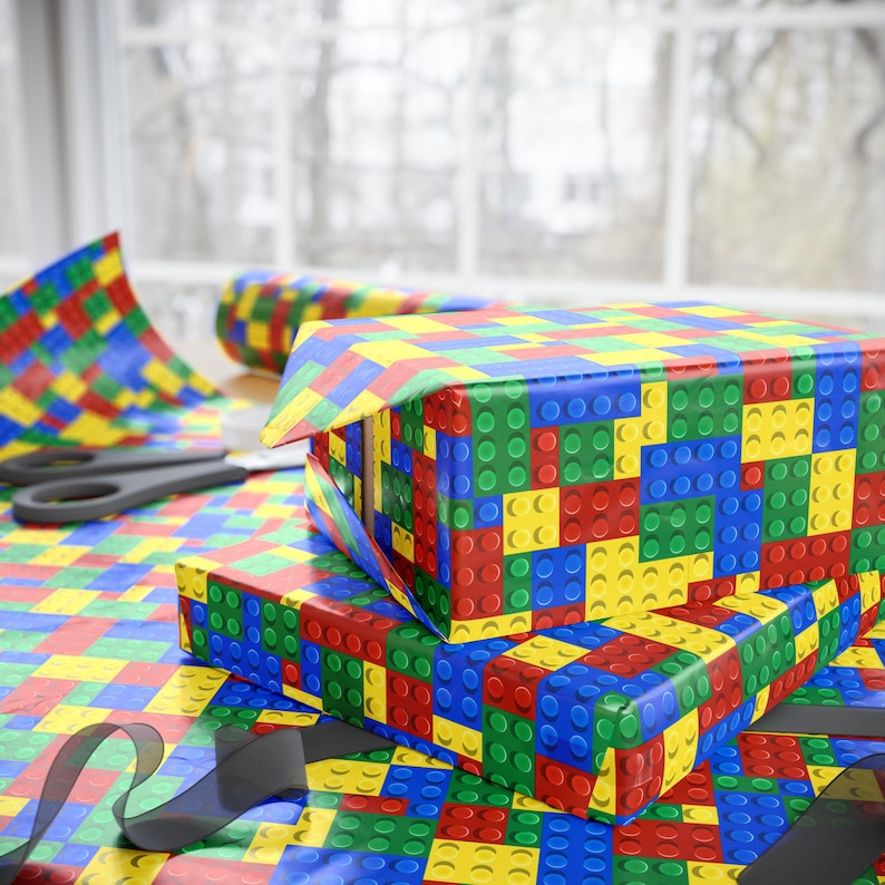 Building Blocks Wrapping Paper, Blocks Gift Wrap, Gift Wrap for Kids ...