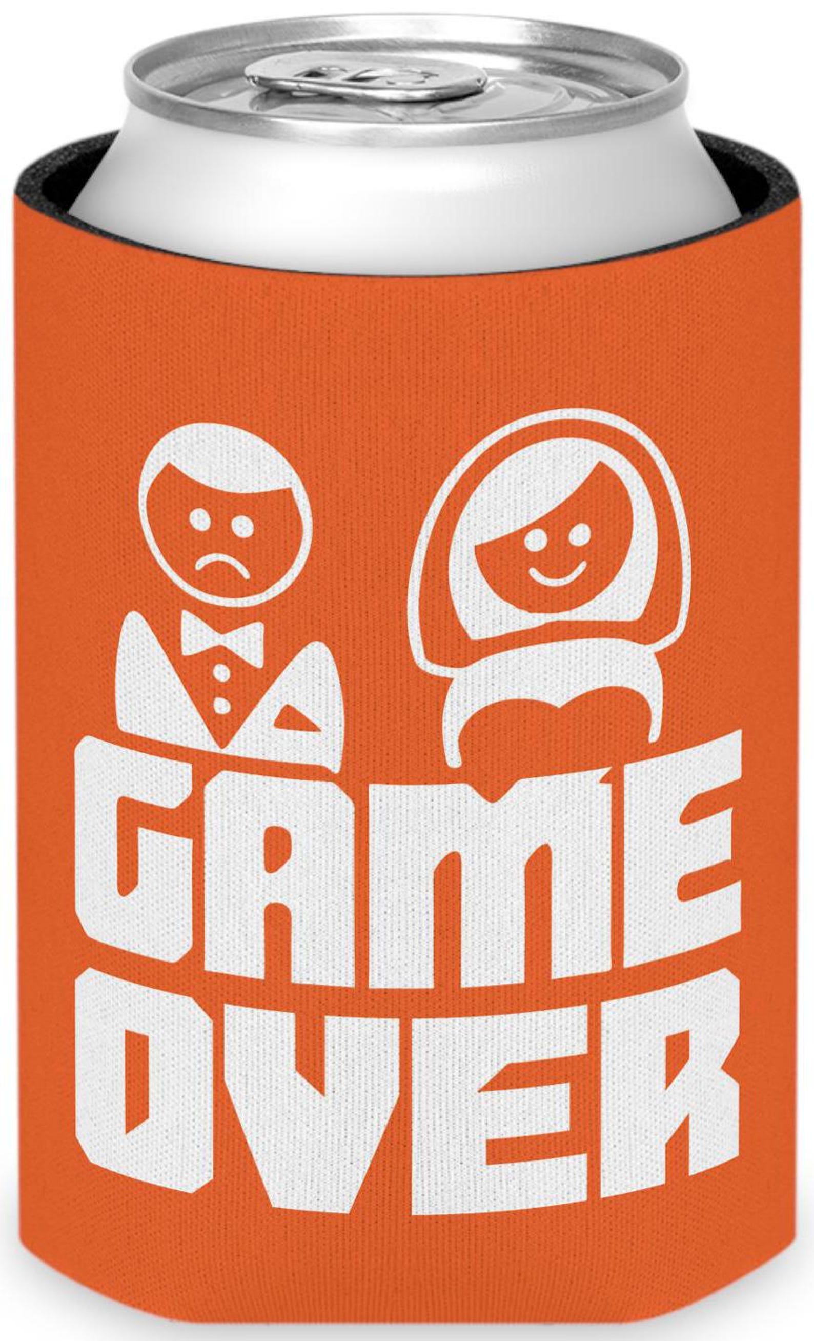Funny Marriage Game Over Collapsible Can Cooler Beer Soda Keep Drinks ...