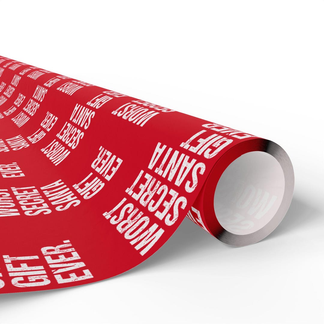 Worst Secret Santa Gift Ever Wrapping Paper, Secret Santa, Kris Kringle ...
