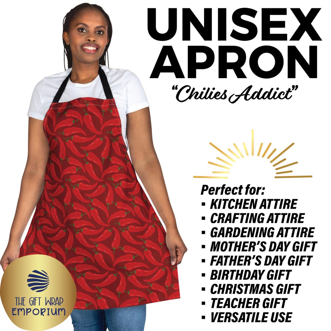 Chilies Addict Apron, Red Hot Peppers Apron, Red Hot Chili Design ...