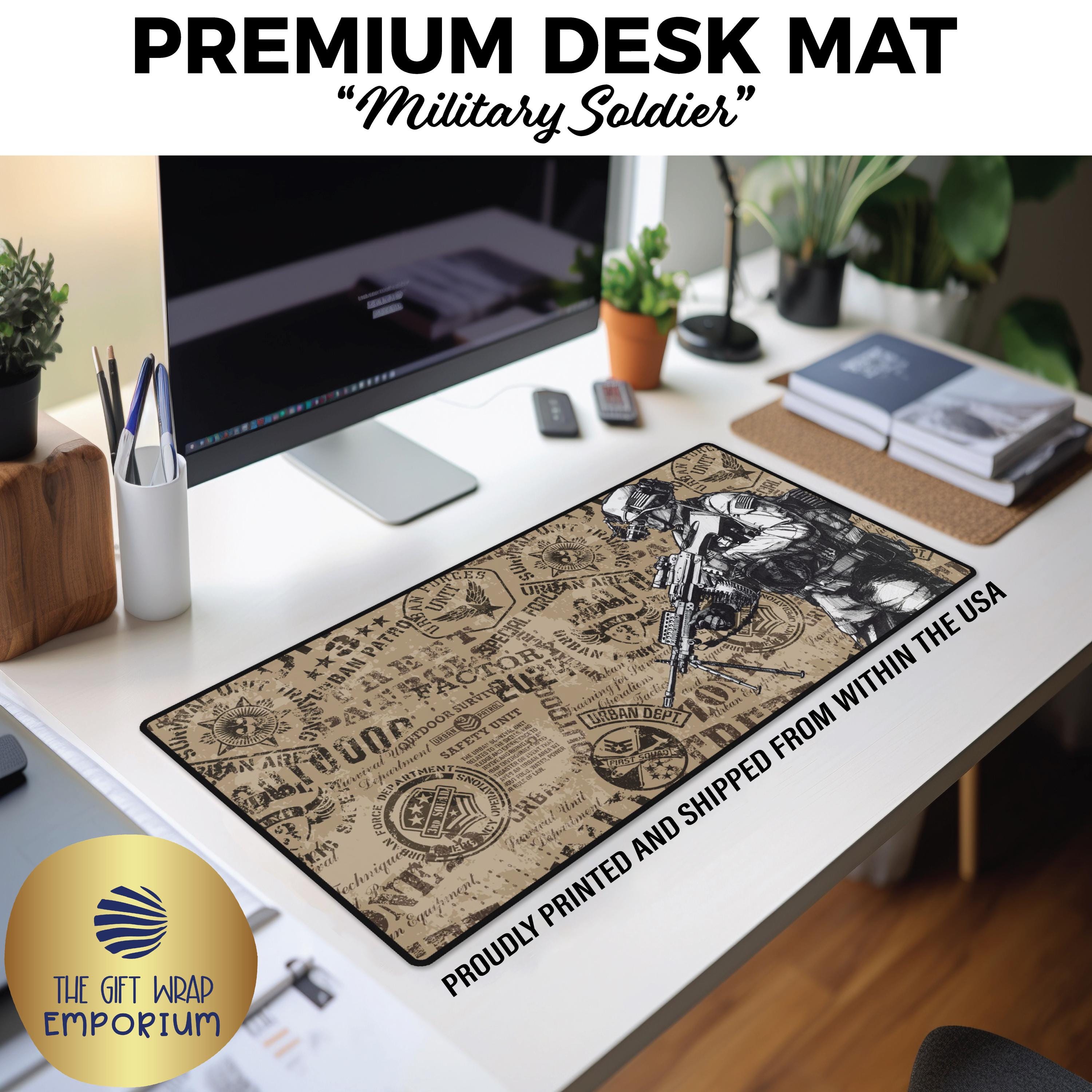 Military Soldier Desk Mat, PC Gamer Desk Mat, Camo Desk Mat, Veteran ...