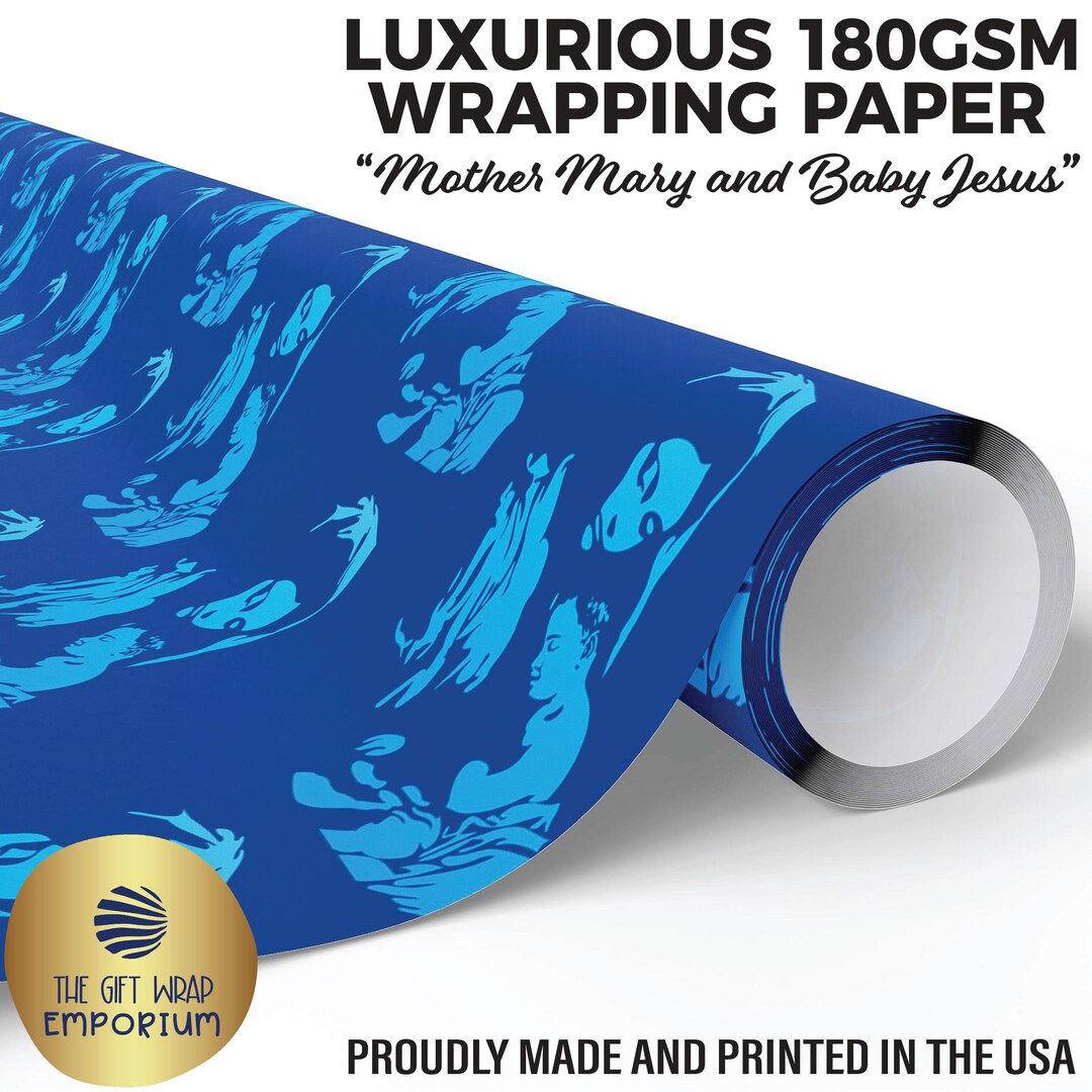 Mother Mary and Baby Jesus Wrapping Paper, Christian Gift Wrap ...