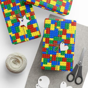Building Blocks Wrapping Paper, Blocks Gift Wrap, Gift Wrap for Kids ...