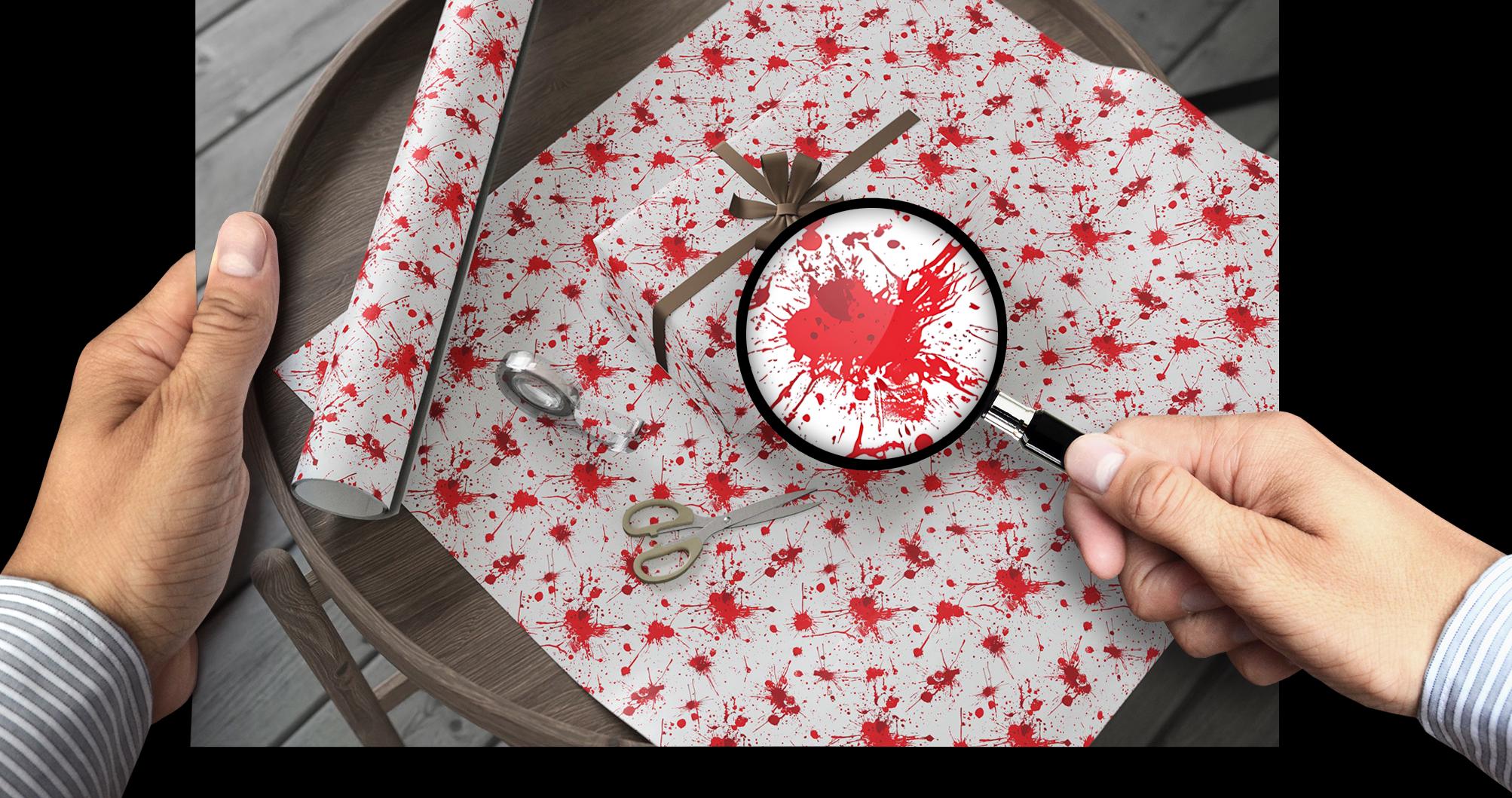True Crime Wrapping Paper, Blood Splatters Wrapping Paper, Halloween ...