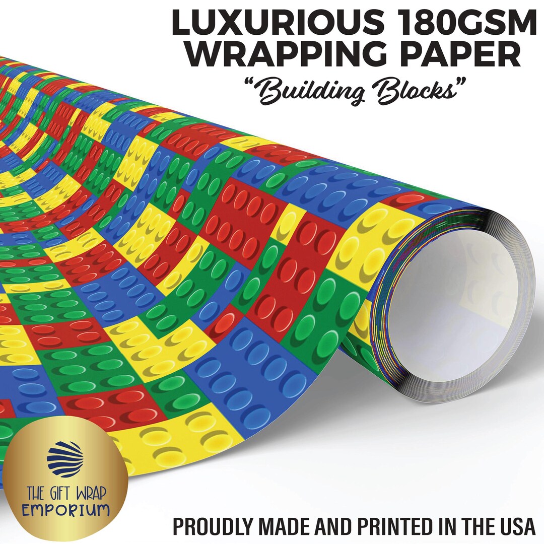 Building Blocks Wrapping Paper, Blocks Gift Wrap, Gift Wrap for Kids ...