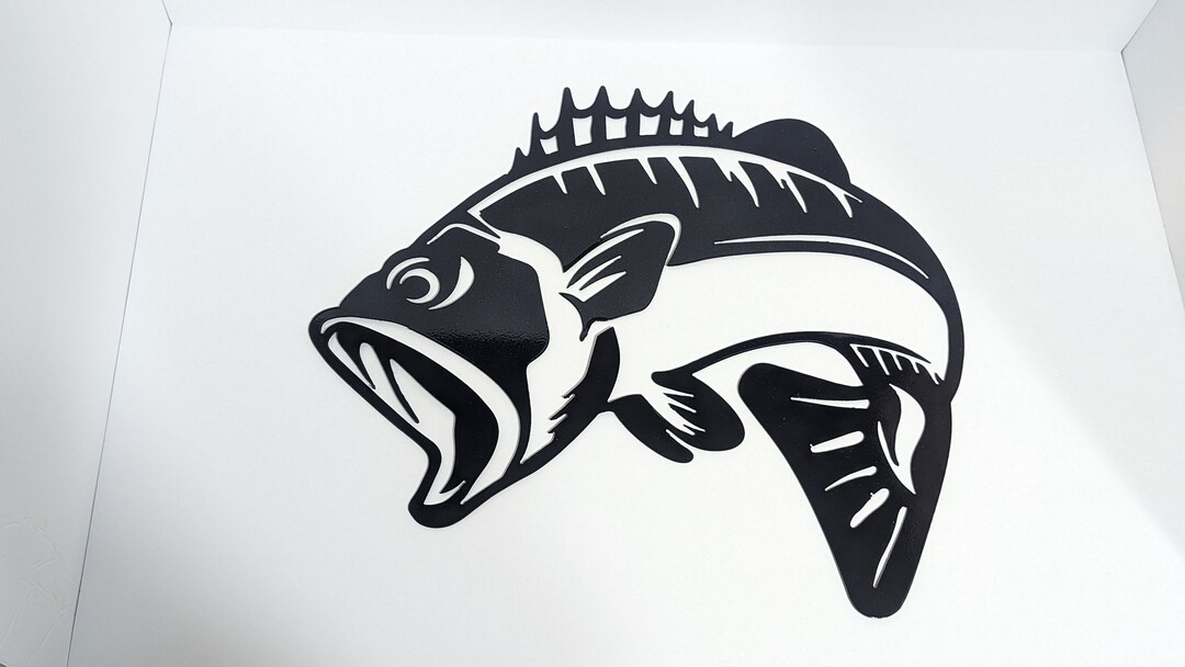 Steel Bass Sign | Fishing Signs | Handmade Gifts - Etsy