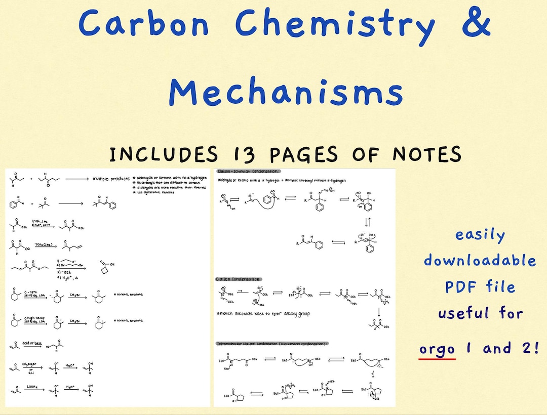 Carbon Chemistry and Mechanisms for Organic Chemistry - Etsy
