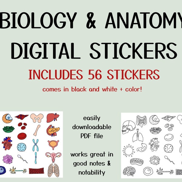 Biology and Anatomy Digital Stickers - Etsy