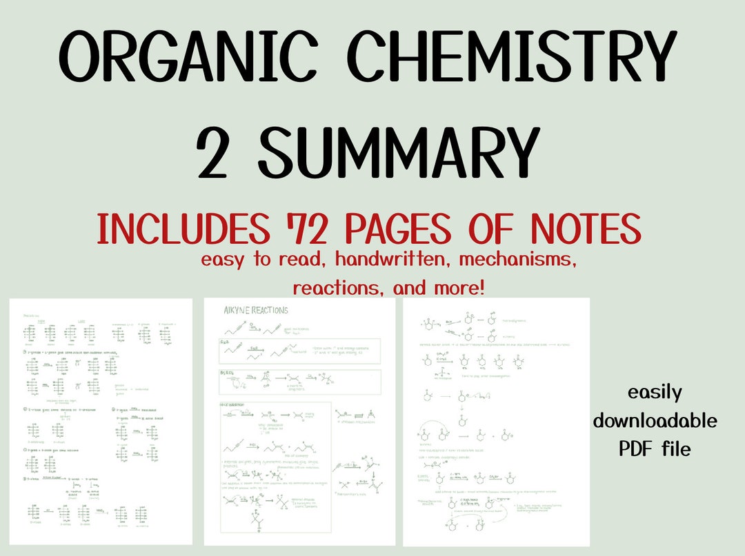 Organic Chemistry 2 Summary - Etsy
