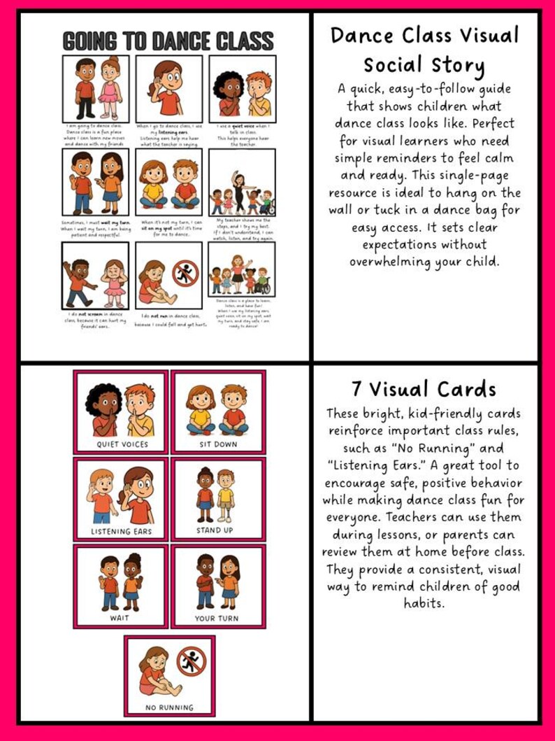 Dance Class Social Story Behavior Checklist | Visual Rules ...