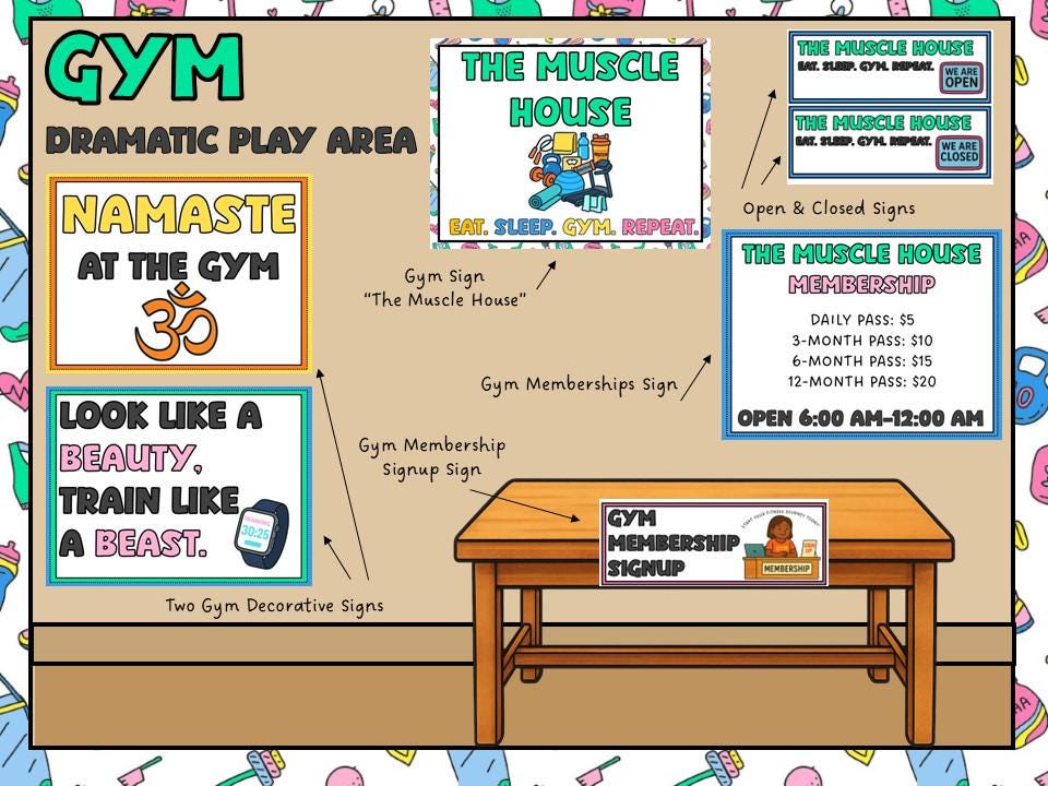 Preschool Gym Dramatic Play Bundle: Pretend PE Center Props - Etsy