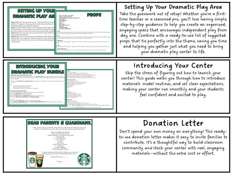 Starbucks Dramatic Play Bundle: Preschool Coffee Shop Role Play - Etsy