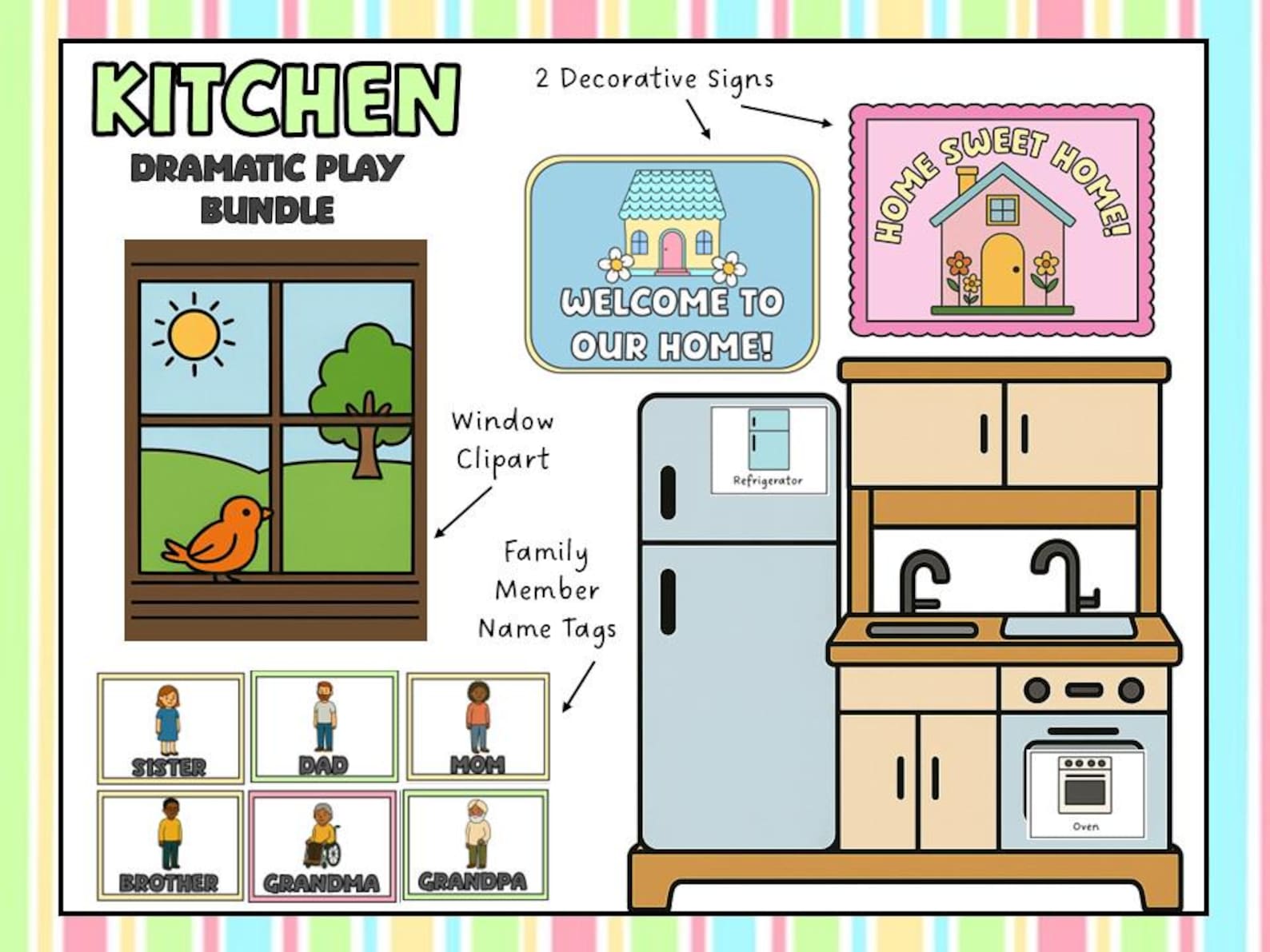 Kitchen Dramatic Play Printable Bundle | Pretend Play Center ...