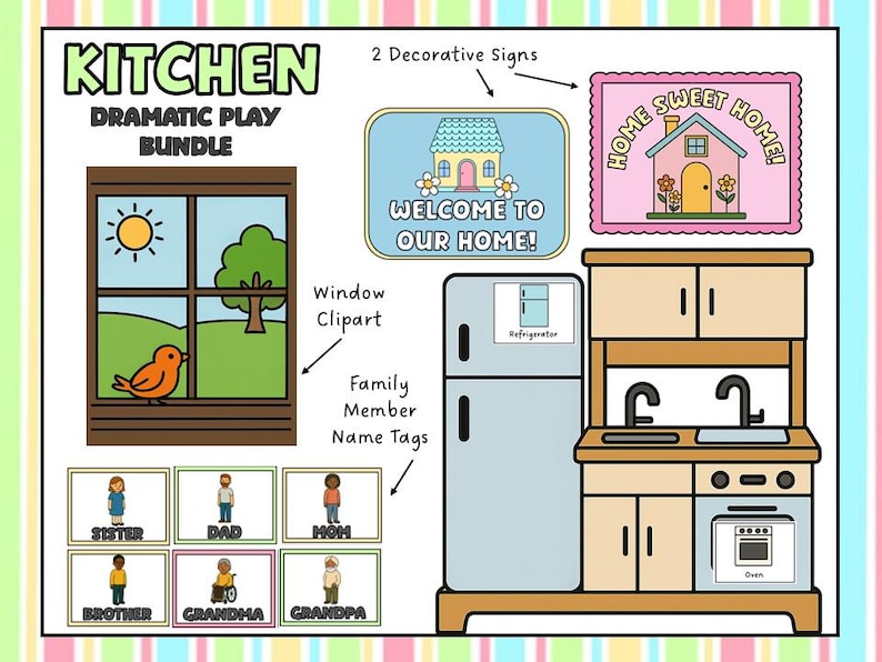 Kitchen Dramatic Play Printable Bundle | Pretend Play Center ...